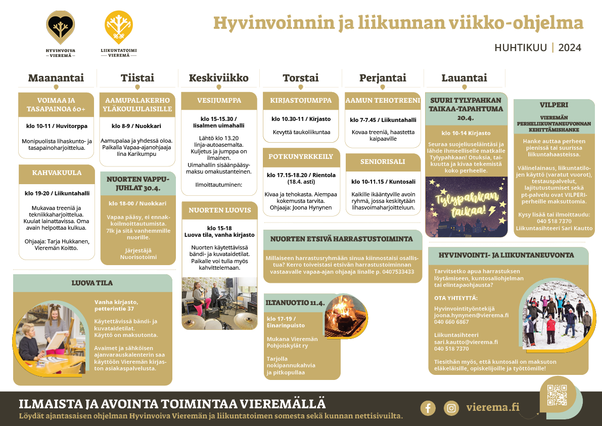 Hyvinvoinnin ja liikunnan viikko-ohjelma - Vierema